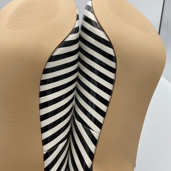 YDN | Shoes | Ydn Chic Black And White Stripe Heels Stilettos | Poshmark